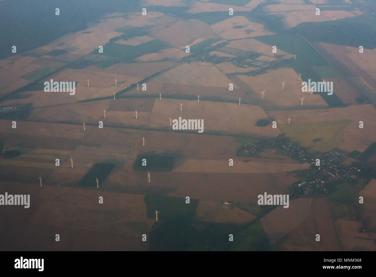 View of wind turnbines in Sweden from the air Stock Photo - Alamy