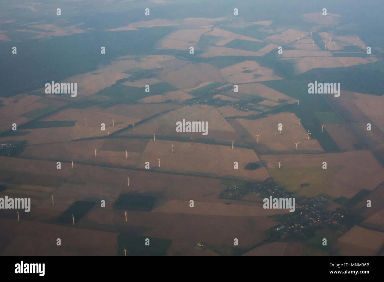 View of wind turnbines in Sweden from the air Stock Photo - Alamy