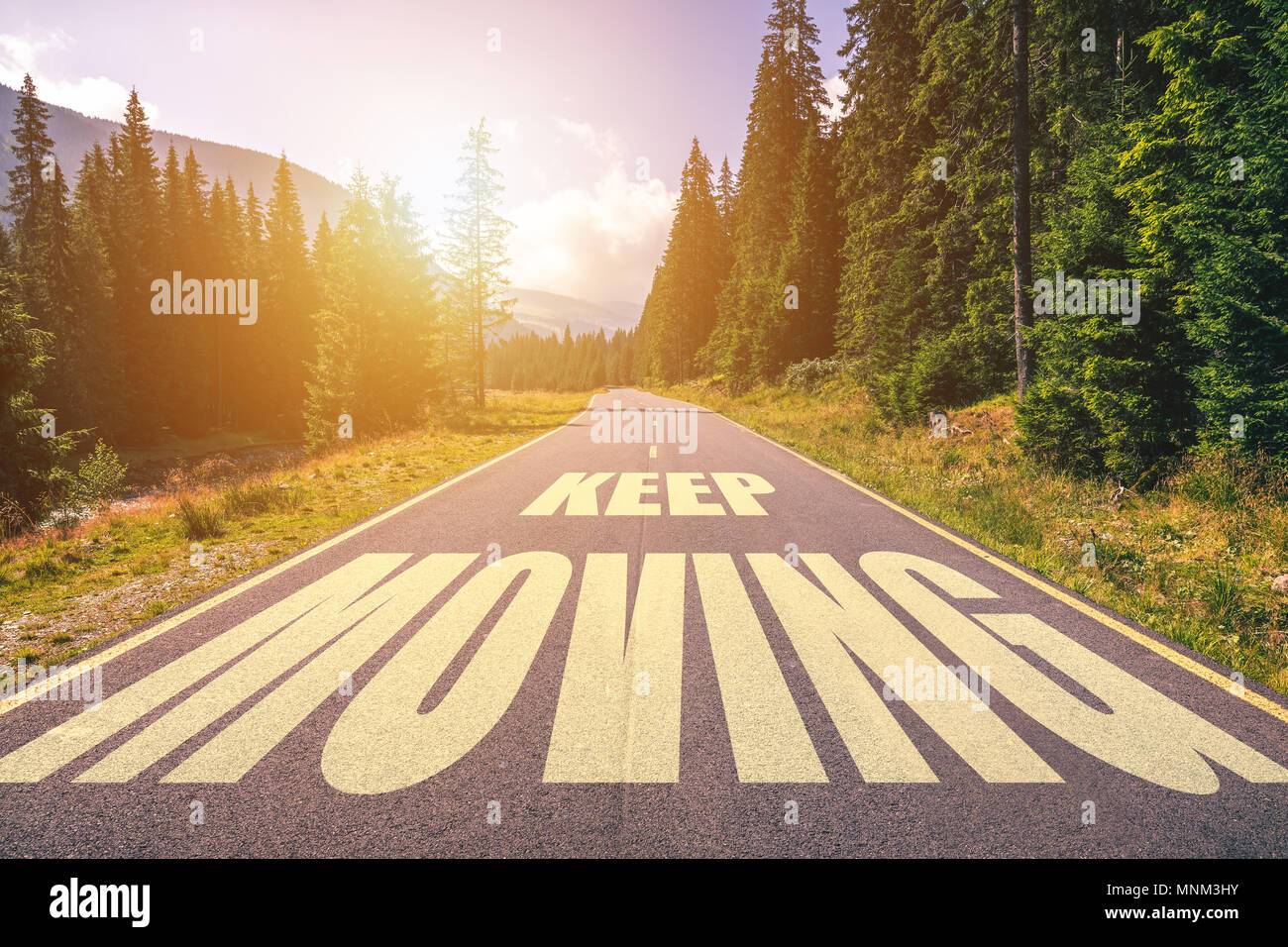 Keep moving forward road sign hi-res stock photography and images - Alamy