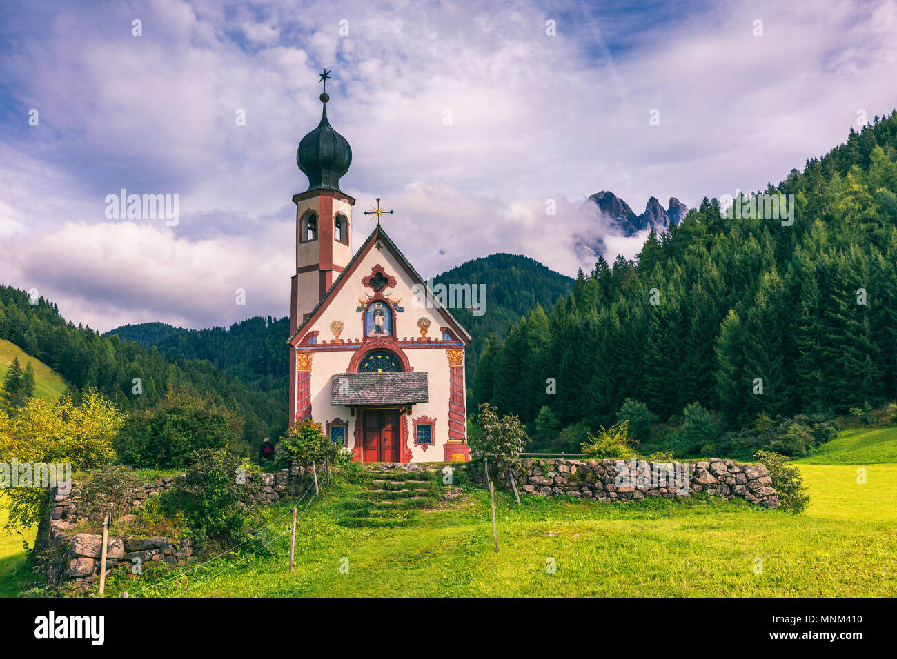 Famous best alpine place of the world, Santa Maddalena (St Magdalena ...