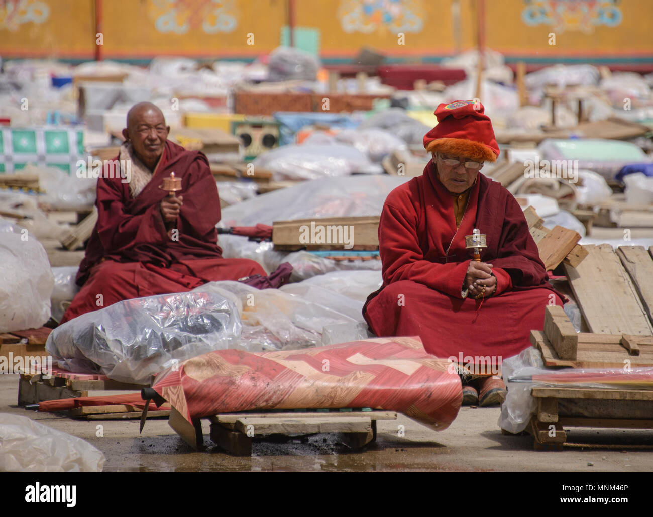Tibetan monks meditation hi-res stock photography and images - Alamy