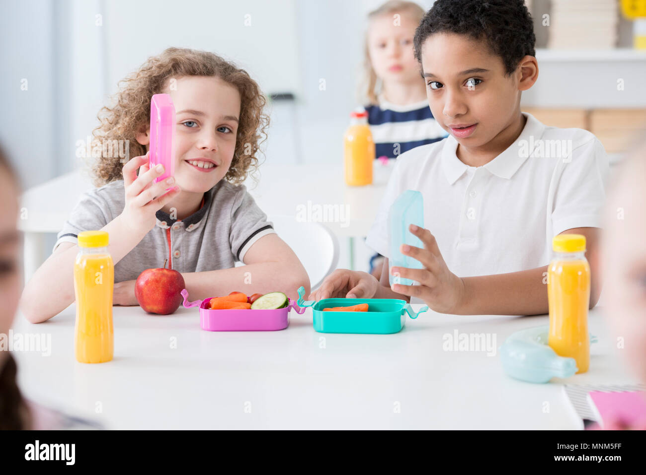 Children Eating Lunch At School High Resolution Stock Photography and ...