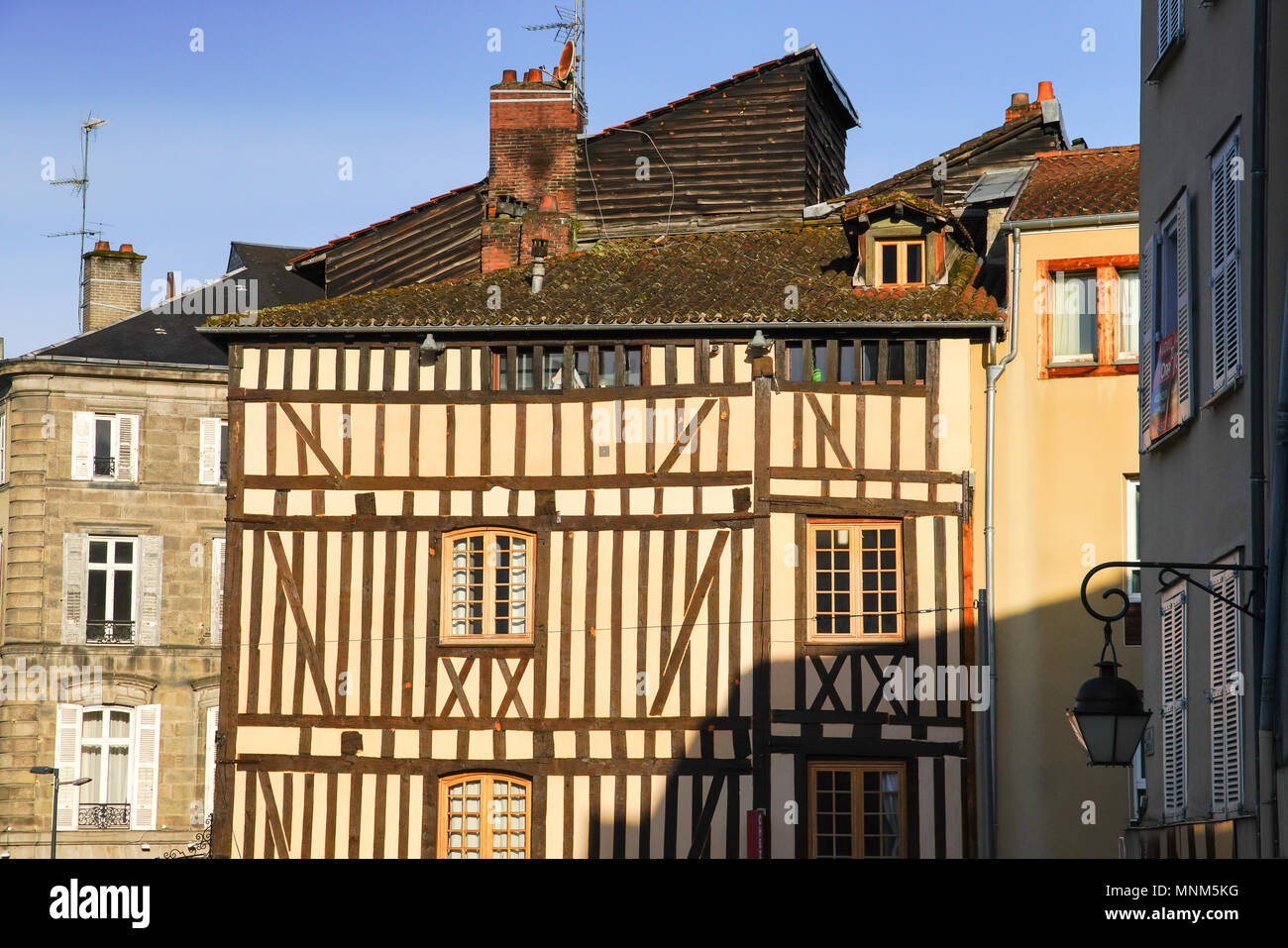 Half timber-framed houses (maison en pans de bois) in old Limoges ...