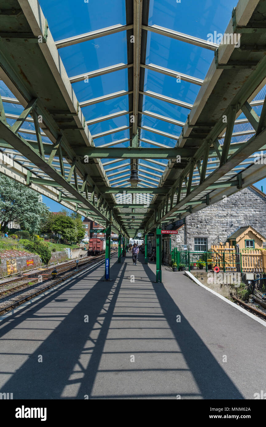 Railway scene on the Swanage Heritage Railway in the Dorset town of ...
