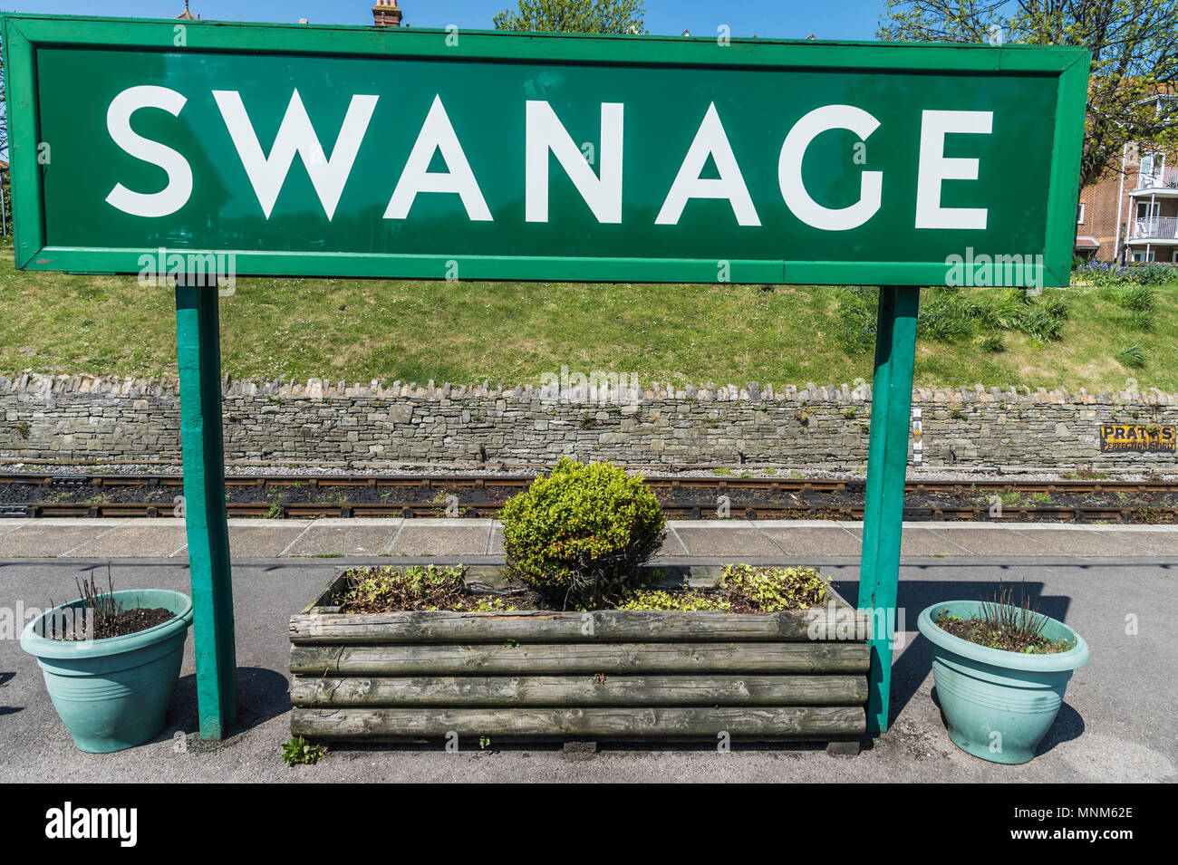 Railway scene on the Swanage Heritage Railway in the Dorset town of ...