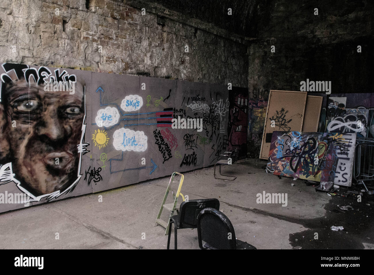 City Graffiti Den Stock Photo - Alamy