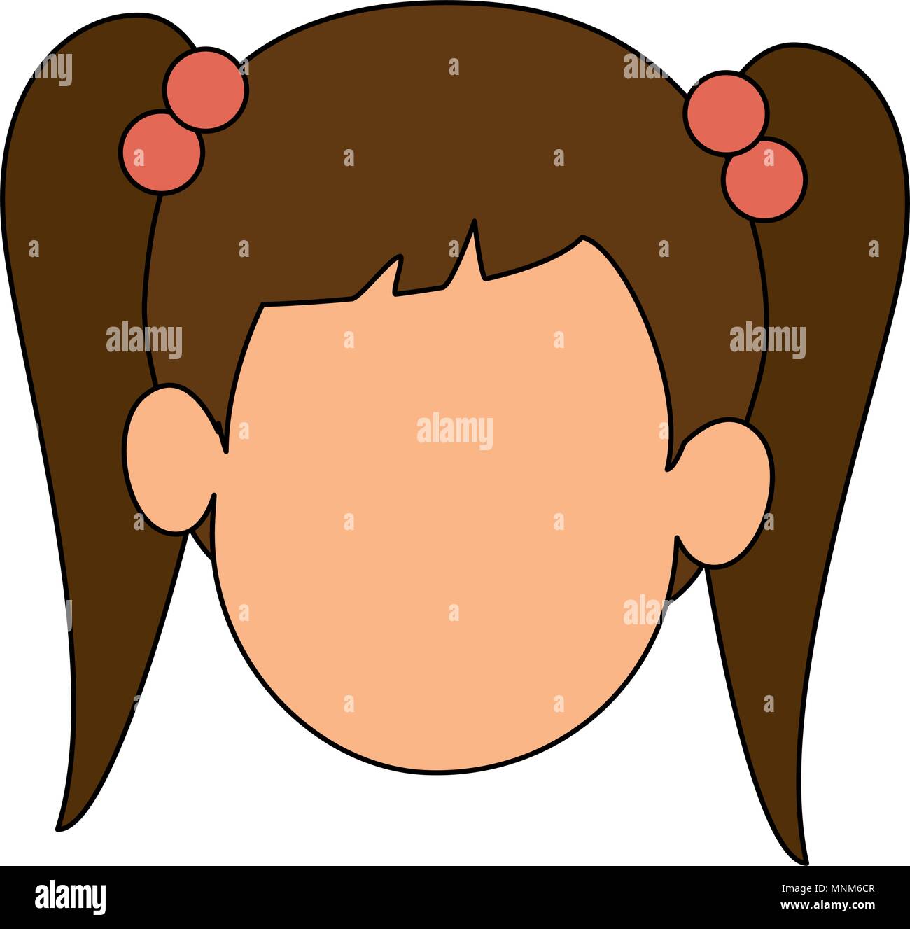 little girl daughter head character Stock Vector Image & Art - Alamy