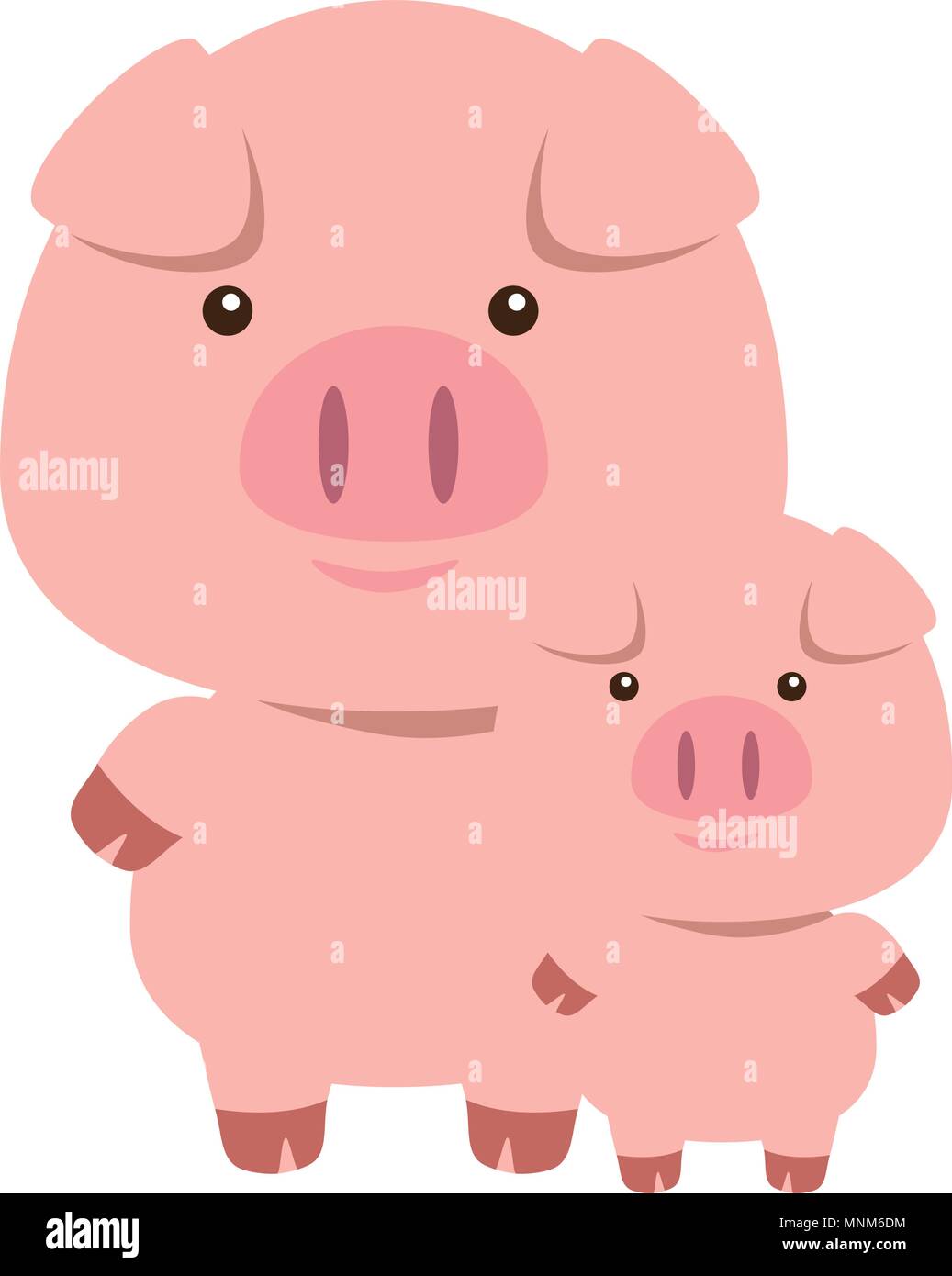 cute little pig father and son adorables characters Stock Vector Image ...
