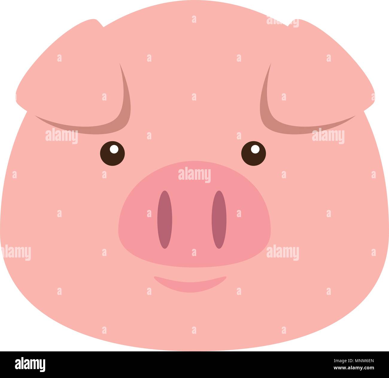 cute little pig head adorable character Stock Vector Image & Art - Alamy