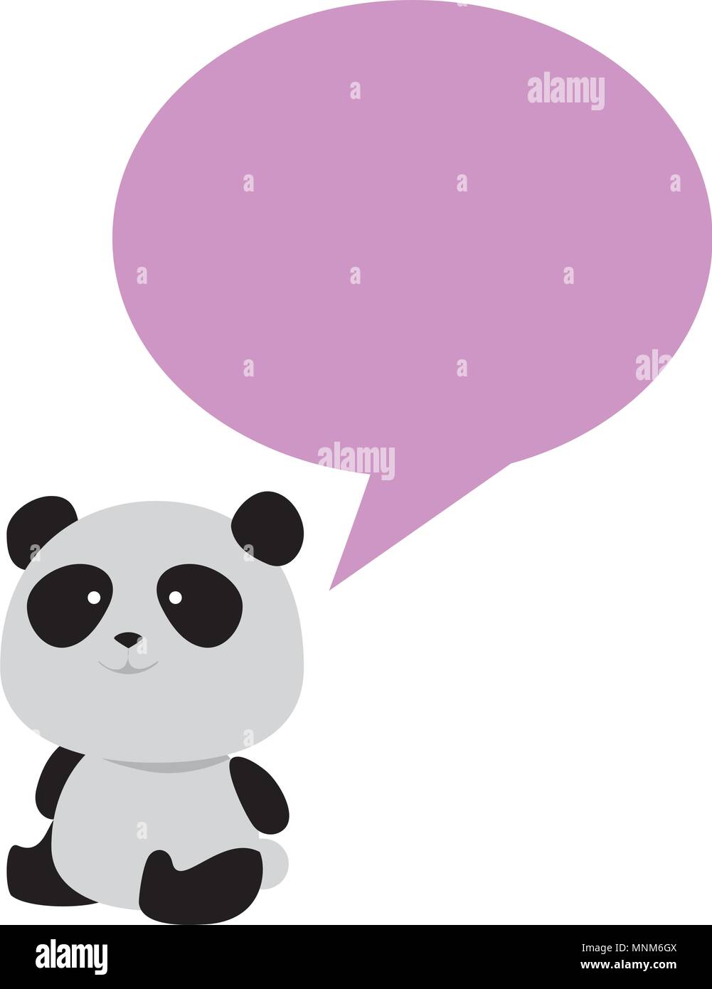 cute panda bear with speech bubble character Stock Vector Image & Art ...