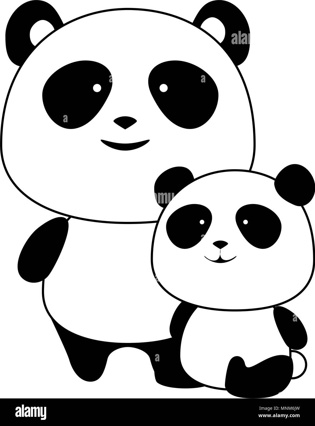 cute father and son panda bears characters Stock Vector Image & Art - Alamy