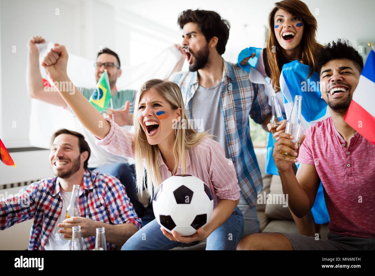 Football fans emotionally watching hi-res stock photography and images ...