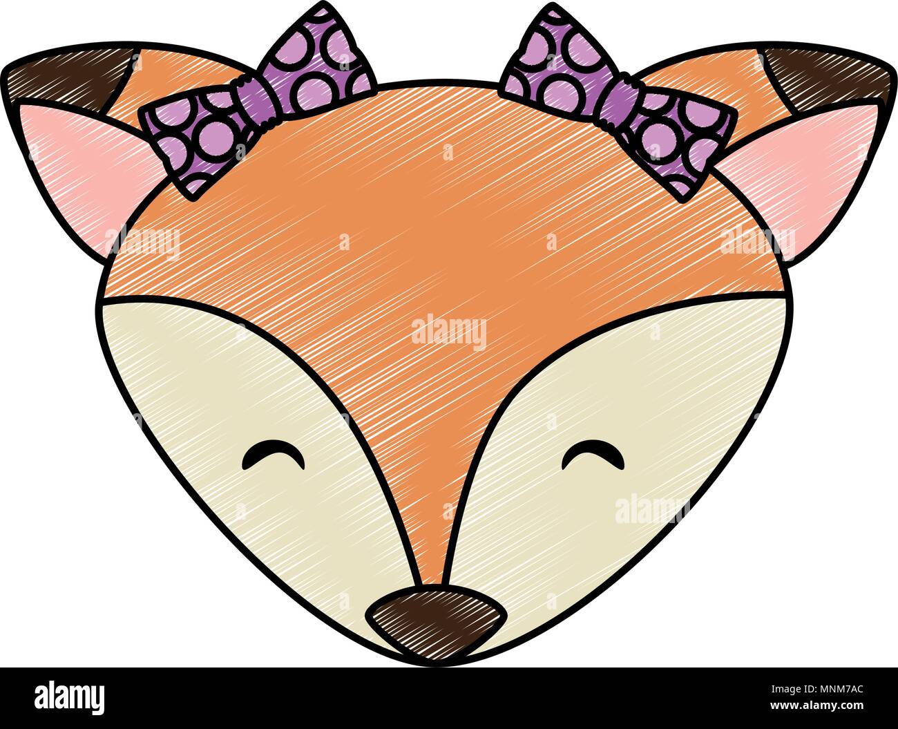 Cute Female Fox Head Adorable Character Stock Vector Image And Art Alamy