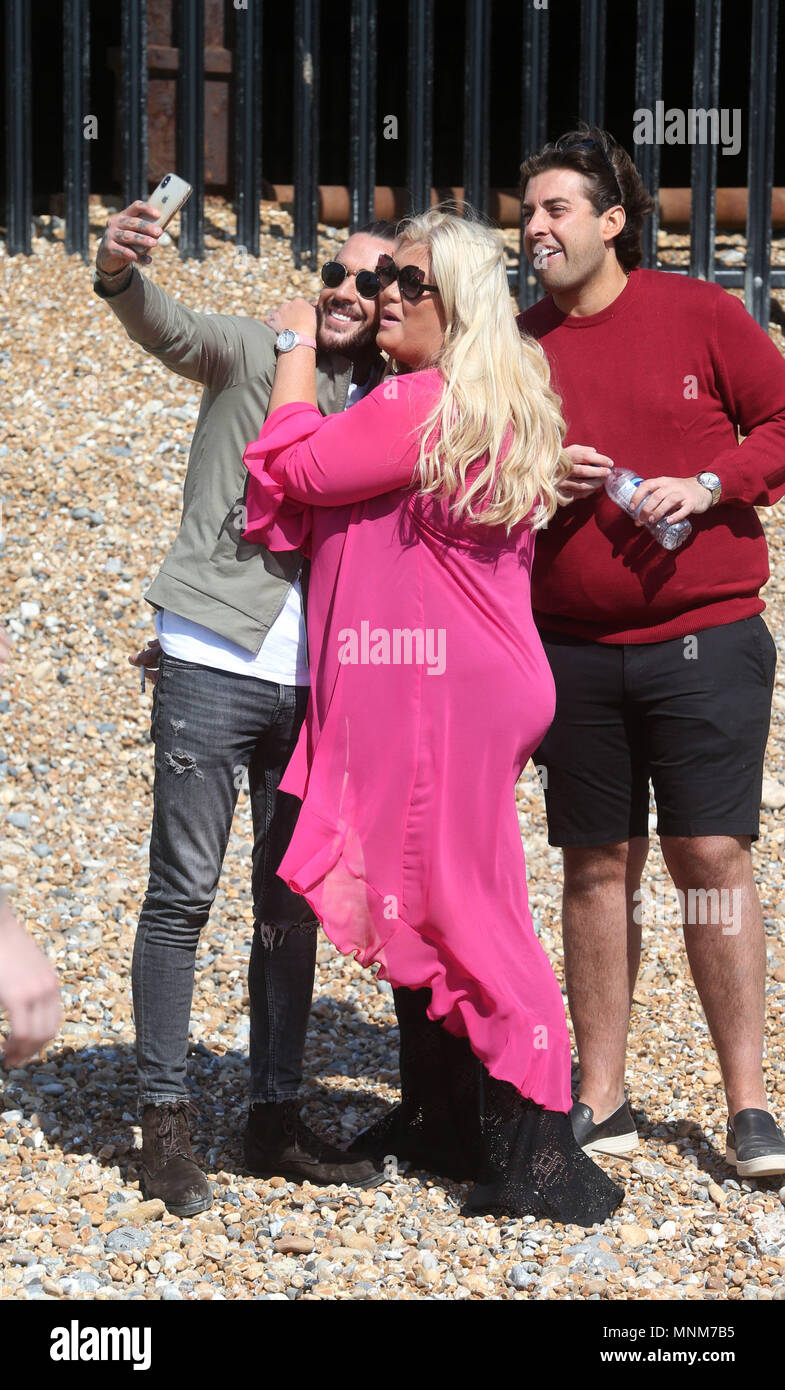 The cast of TOWIE filming at Brighton Beach Featuring: Gemma Collins ...