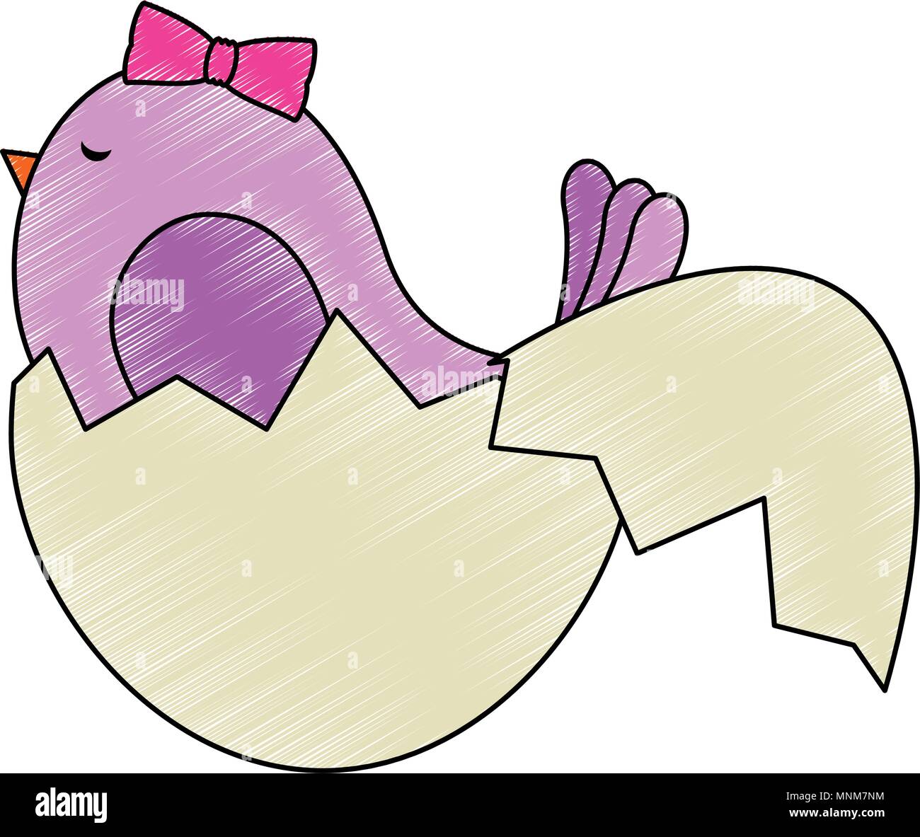 cute bird baby breaking the shell character Stock Vector Image & Art ...