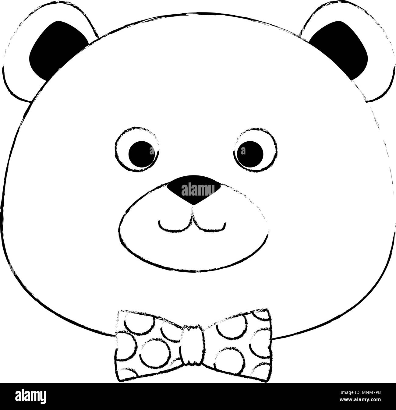 cute bear teddy head adorable character Stock Vector Image & Art - Alamy