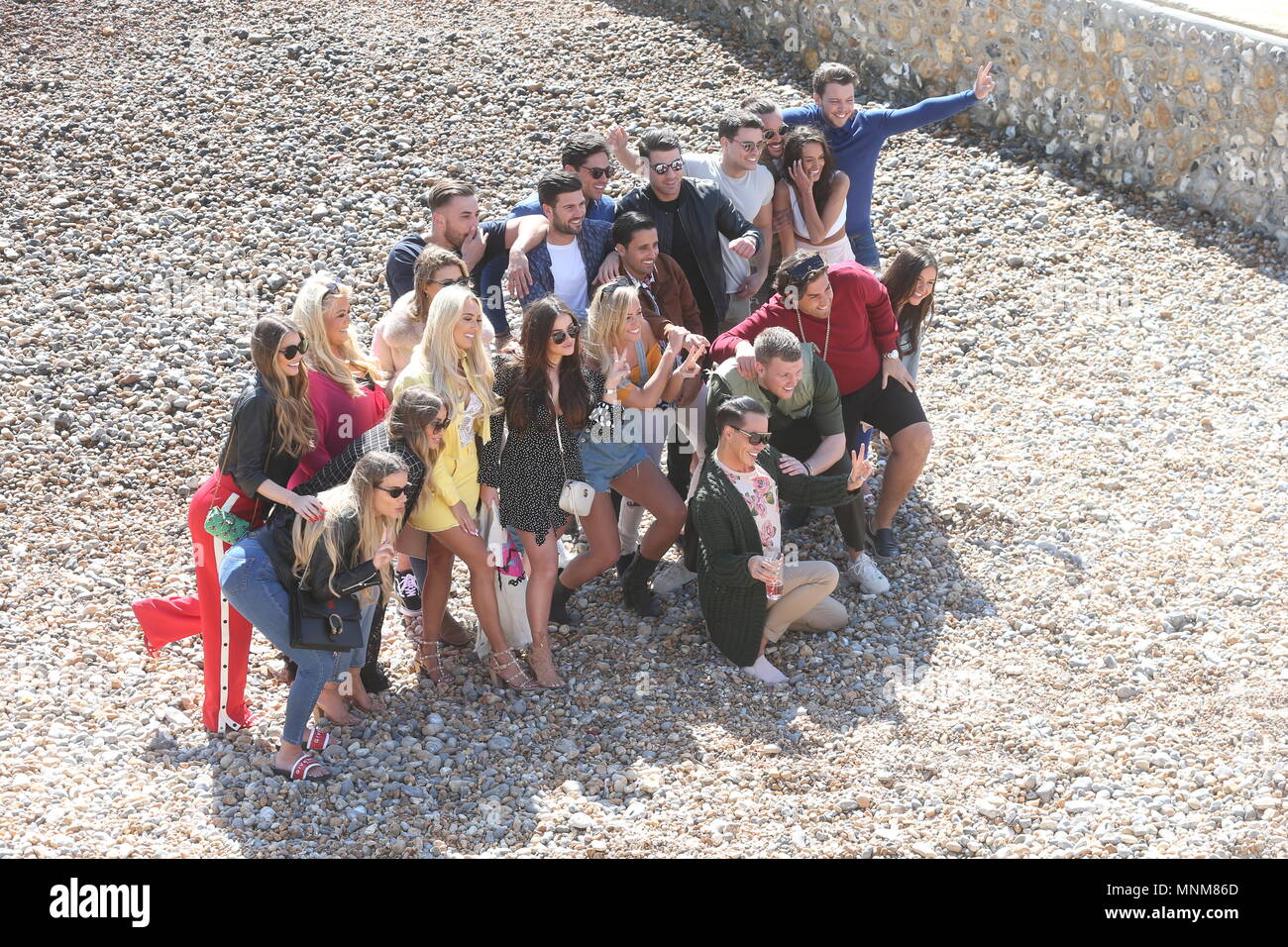 The cast of TOWIE filming at Brighton Beach Featuring: TOWIE cast When ...
