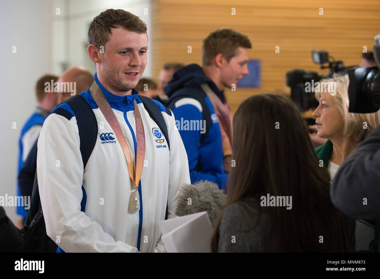 Team Scotland arrive at Glasgow airport after competing in the Gold ...