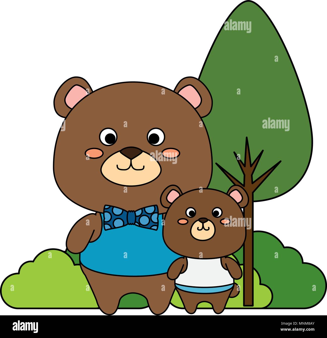 cute father and son bears teddy adorables characters Stock Vector Image ...