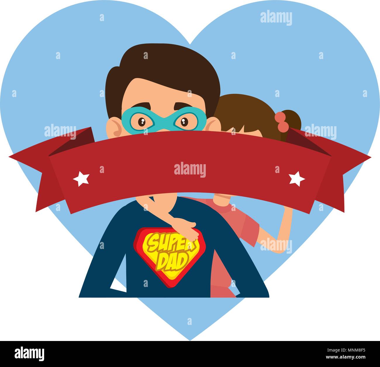 super best dad and daughter with heart characters Stock Vector Image ...