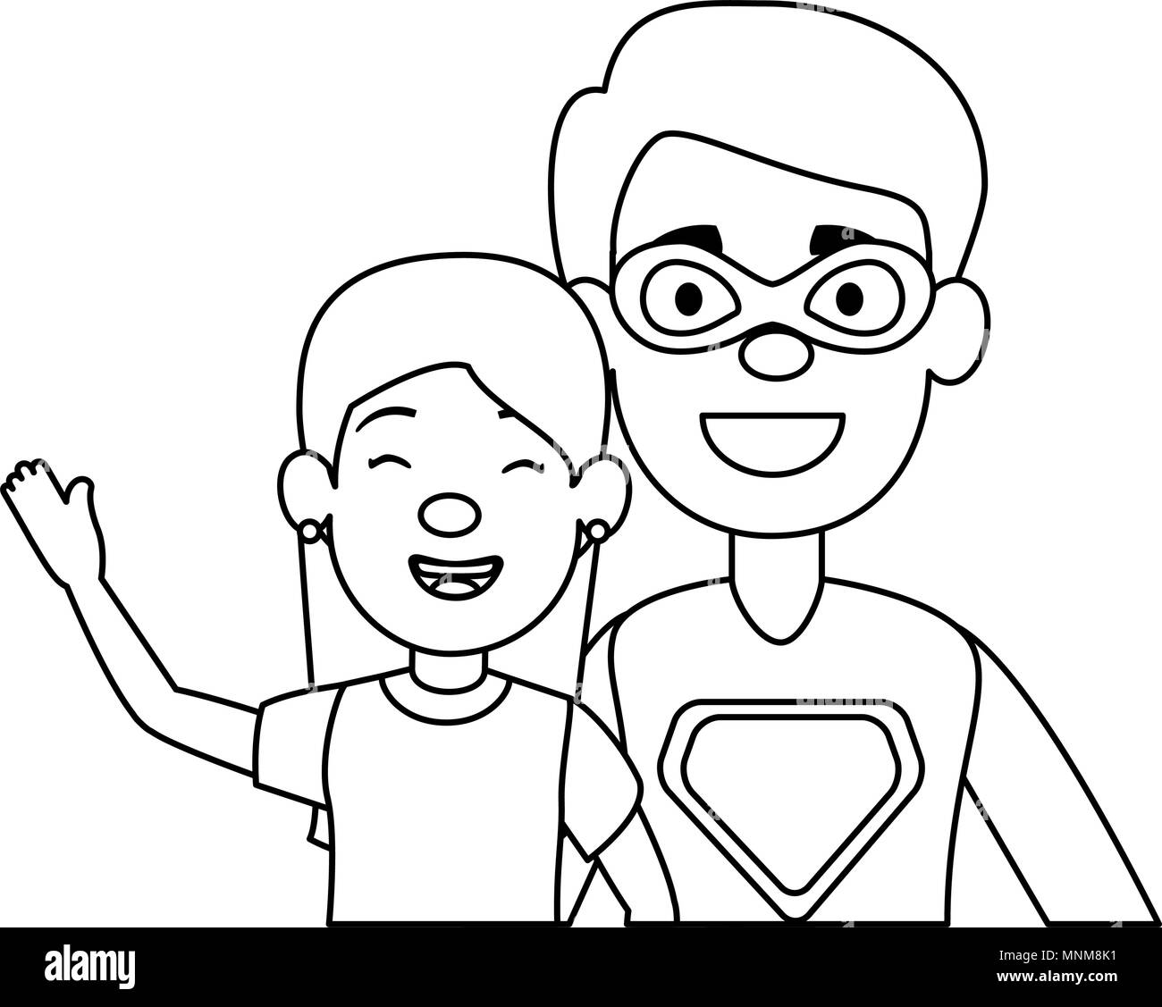 super best dad with daughter characters Stock Vector Image & Art - Alamy