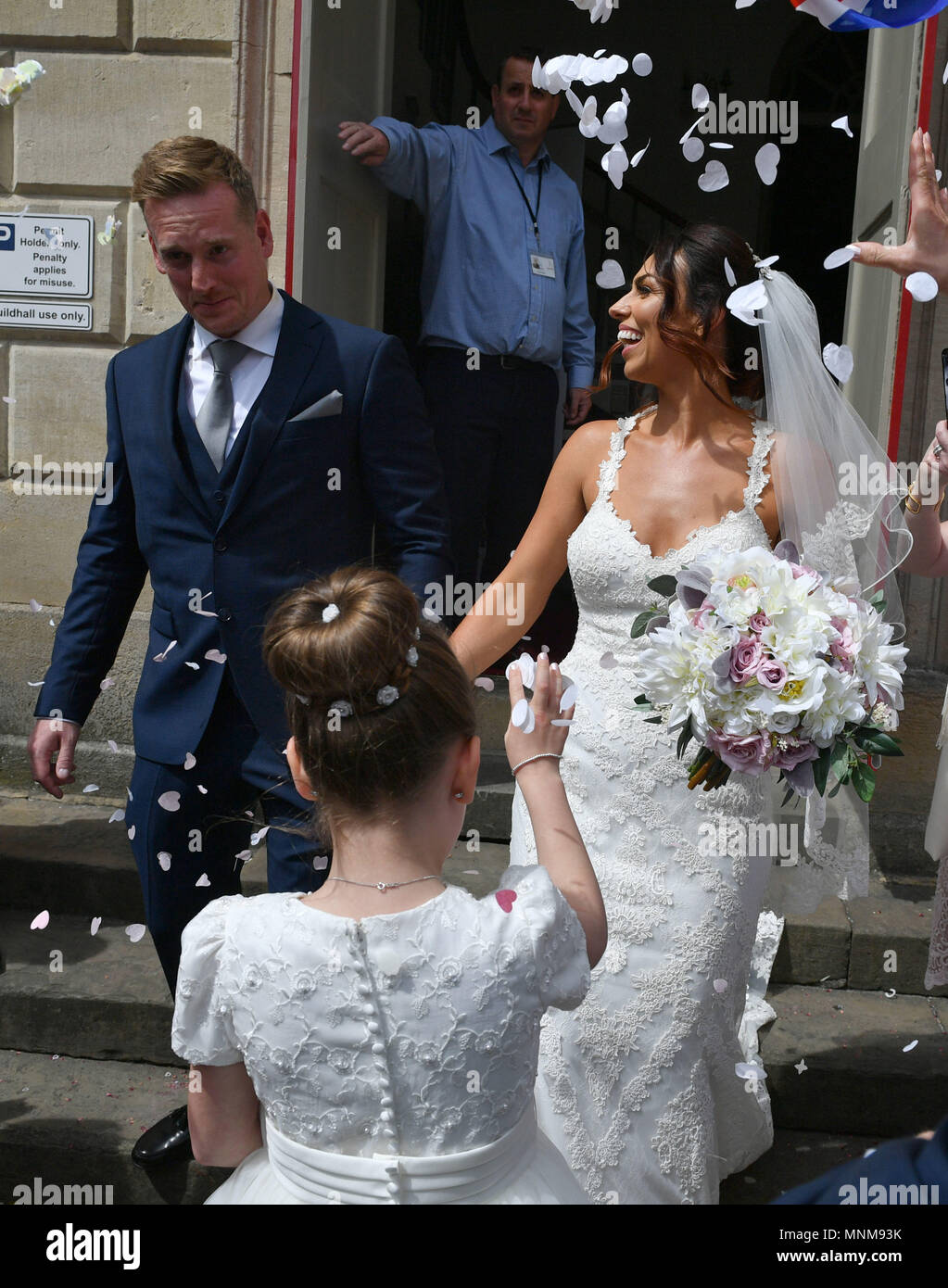 Vicky Compson and Aron Hallam outside Windsor Guildhall following their ...