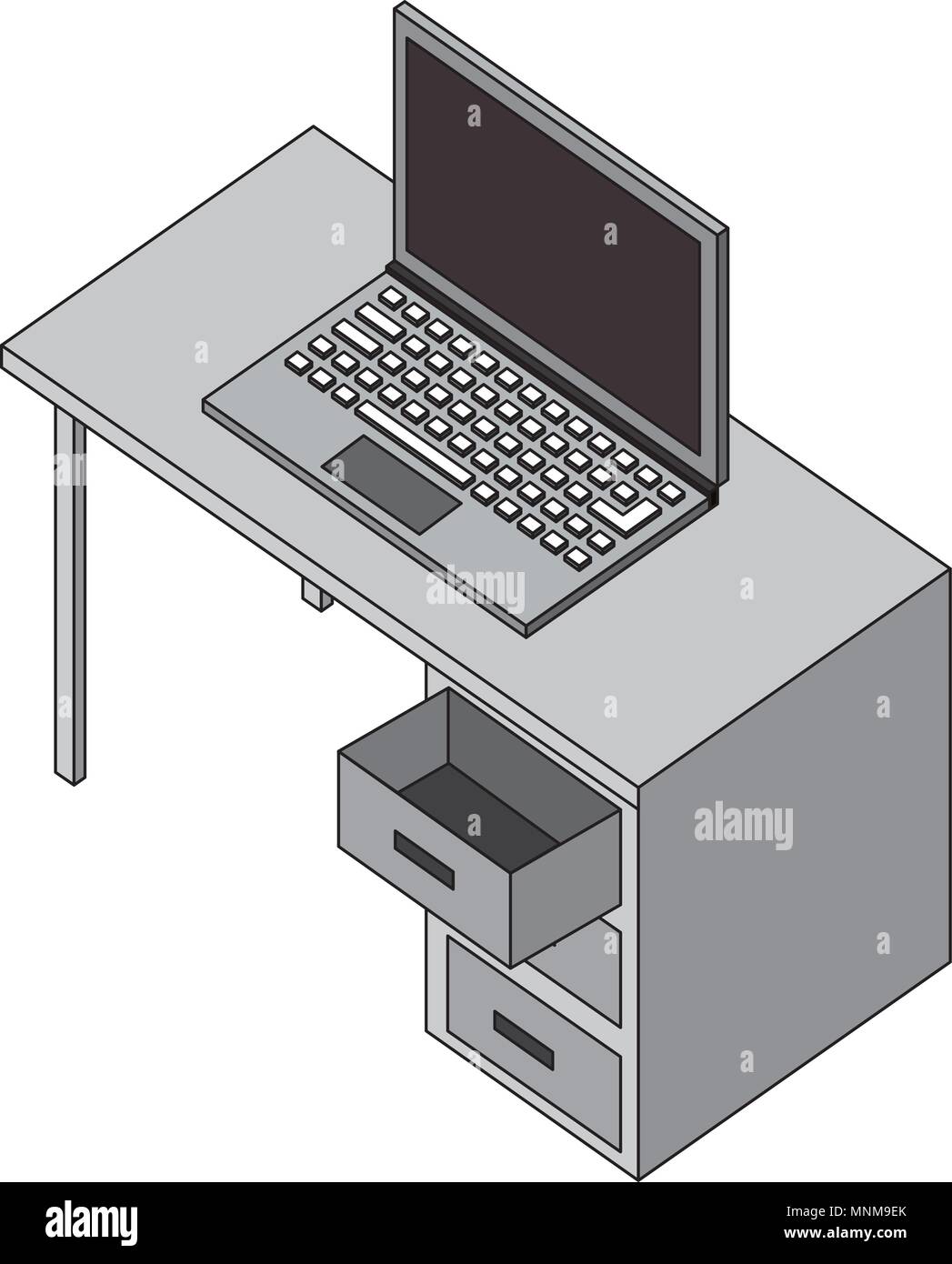 Desk laptop electronics Stock Vector Images - Alamy