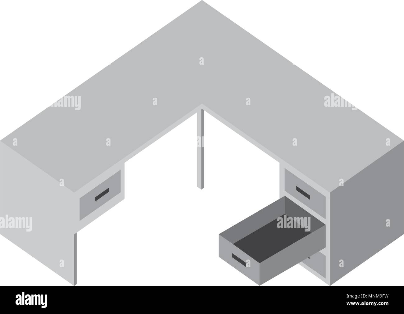 office desk furniture drawers isometric image Stock Vector Image & Art ...