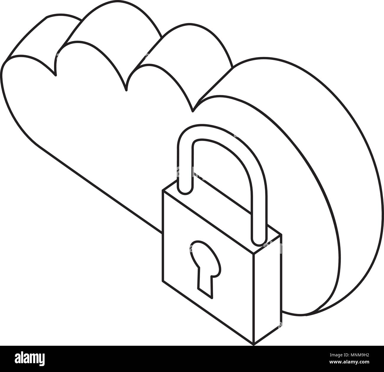 Data connection isometric technology Black and White Stock Photos & Images - Alamy