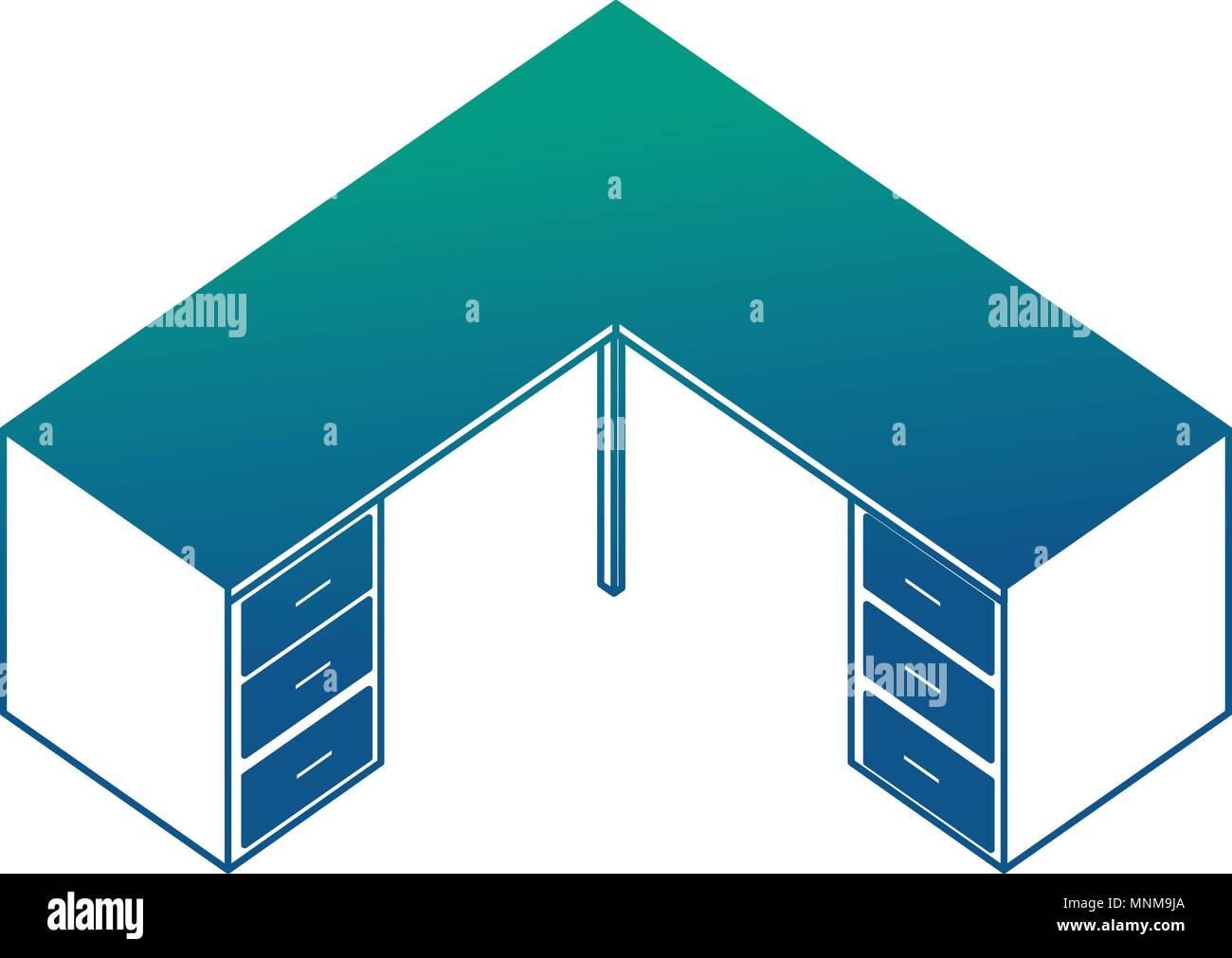 office desk furniture drawers isometric image Stock Vector Image & Art ...