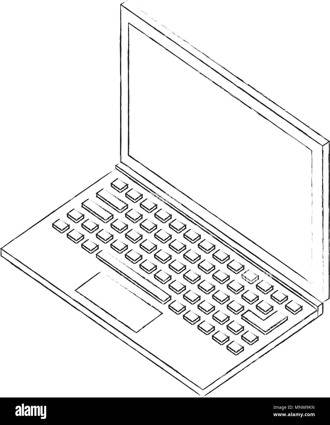 Isometric technology device concept Black and White Stock Photos ...