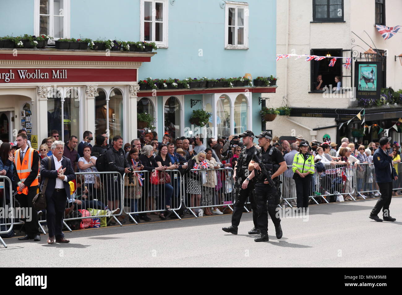 Armed police officers on patrol in Windsor ahead of the wedding of ...