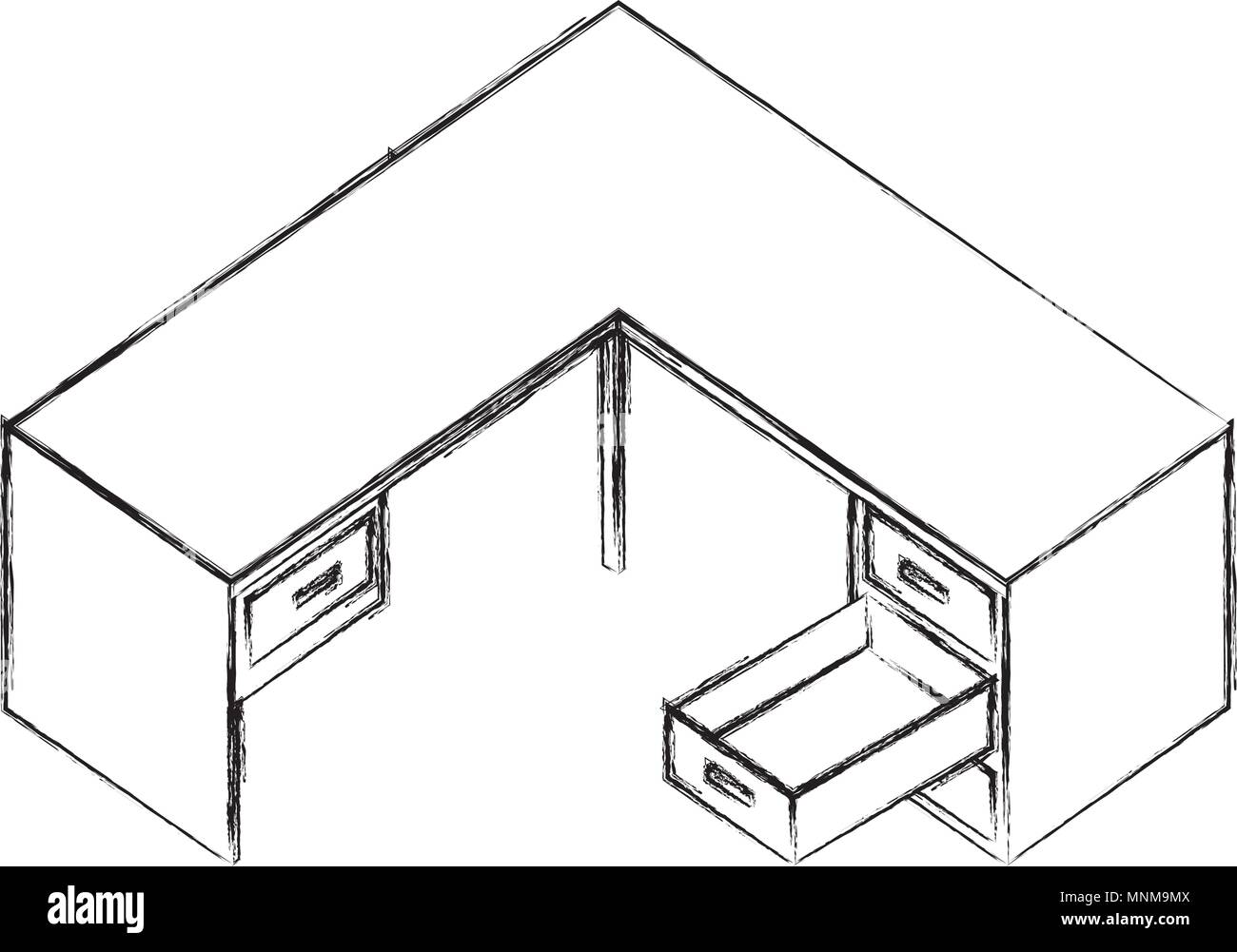 office desk furniture drawers isometric image Stock Vector Image & Art ...