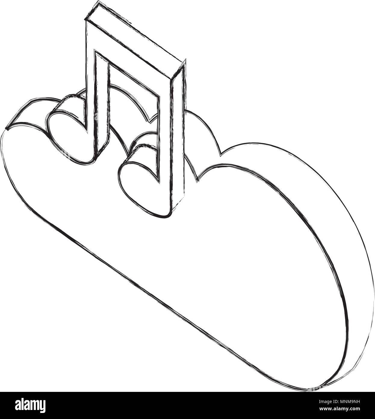 cloud computing music note isometric Stock Vector Image & Art - Alamy