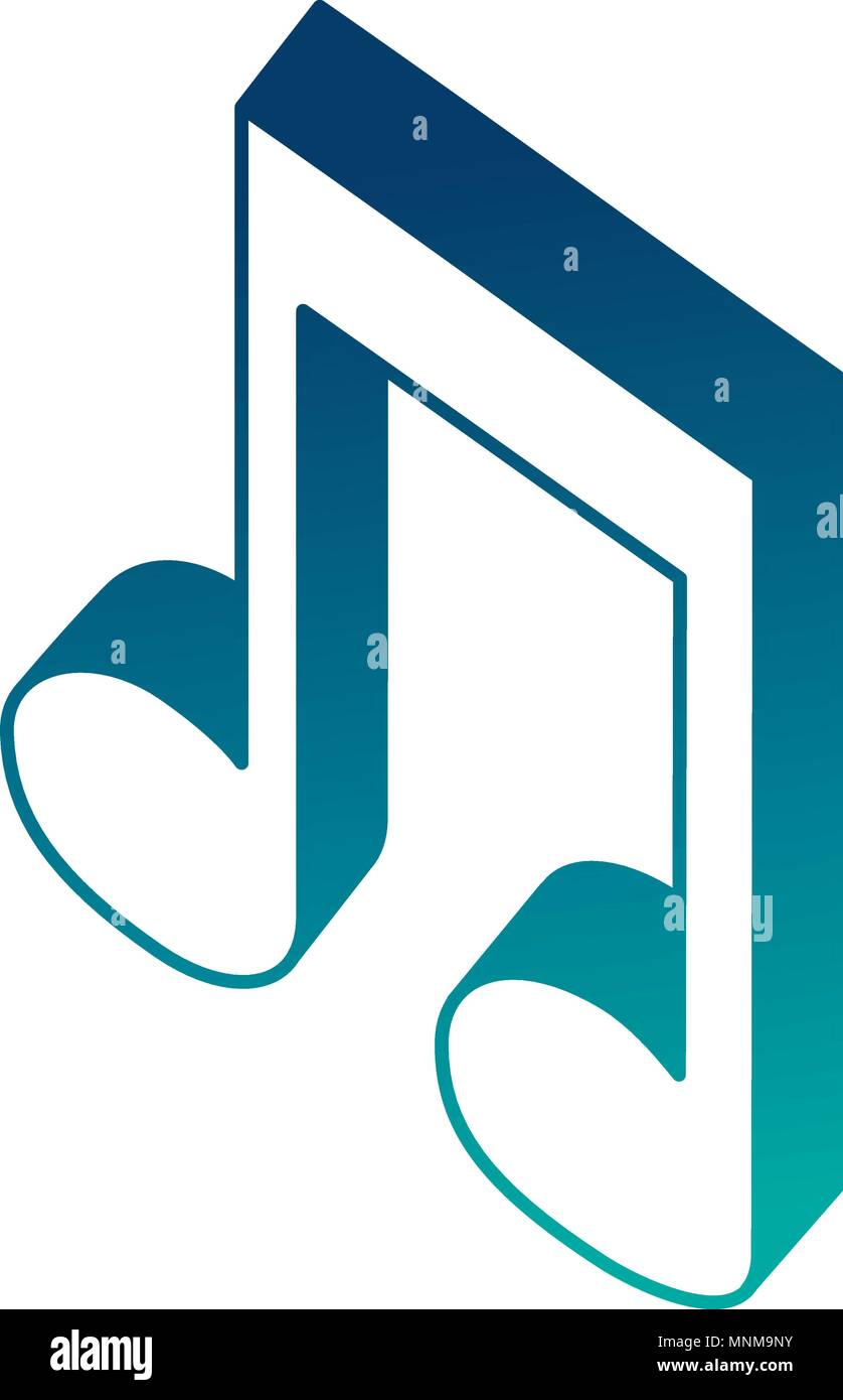 music note isometric icon Stock Vector Image & Art - Alamy