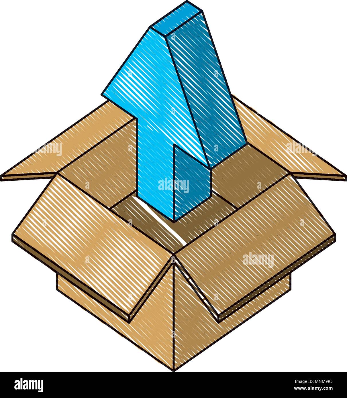 box carton with arrow upload isometric icon Stock Vector Image & Art ...