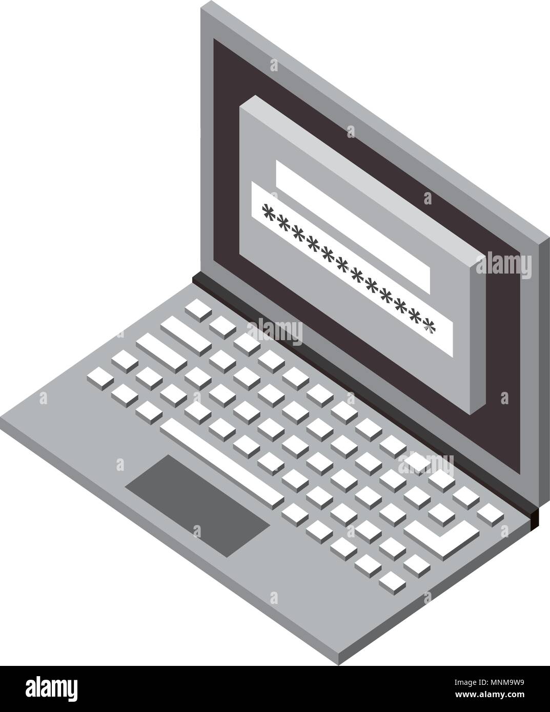 laptop computer with login password isometric icon Stock Vector Image ...
