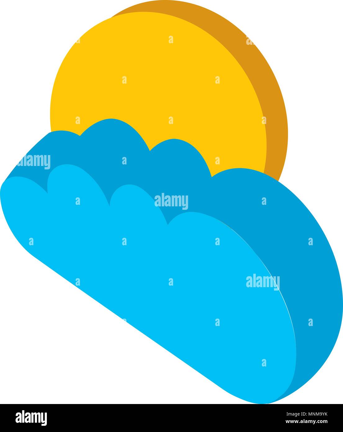 cloud with sun isometric icon Stock Vector Image & Art - Alamy