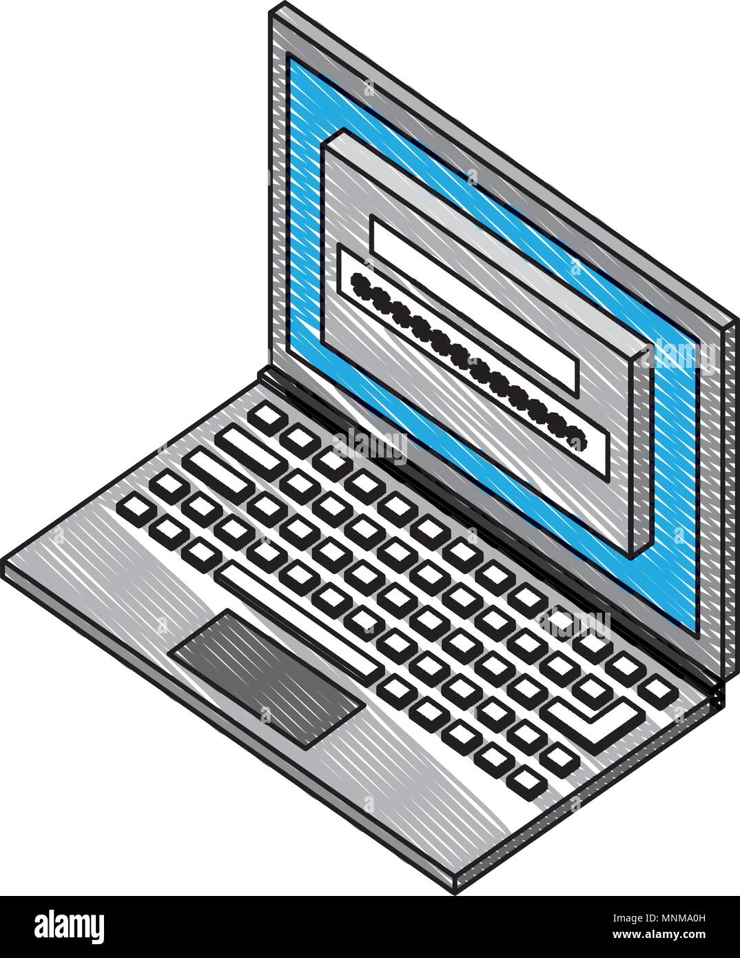 laptop computer with login password isometric icon Stock Vector Image ...