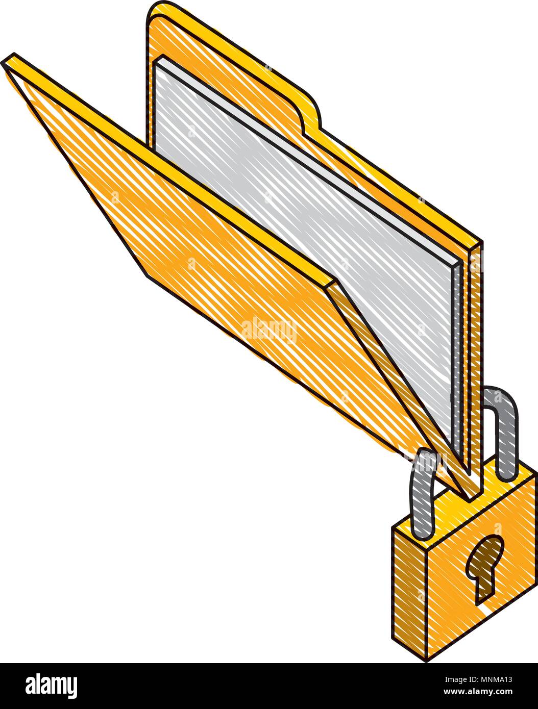 folder document with padlock isometric icon Stock Vector Image & Art ...