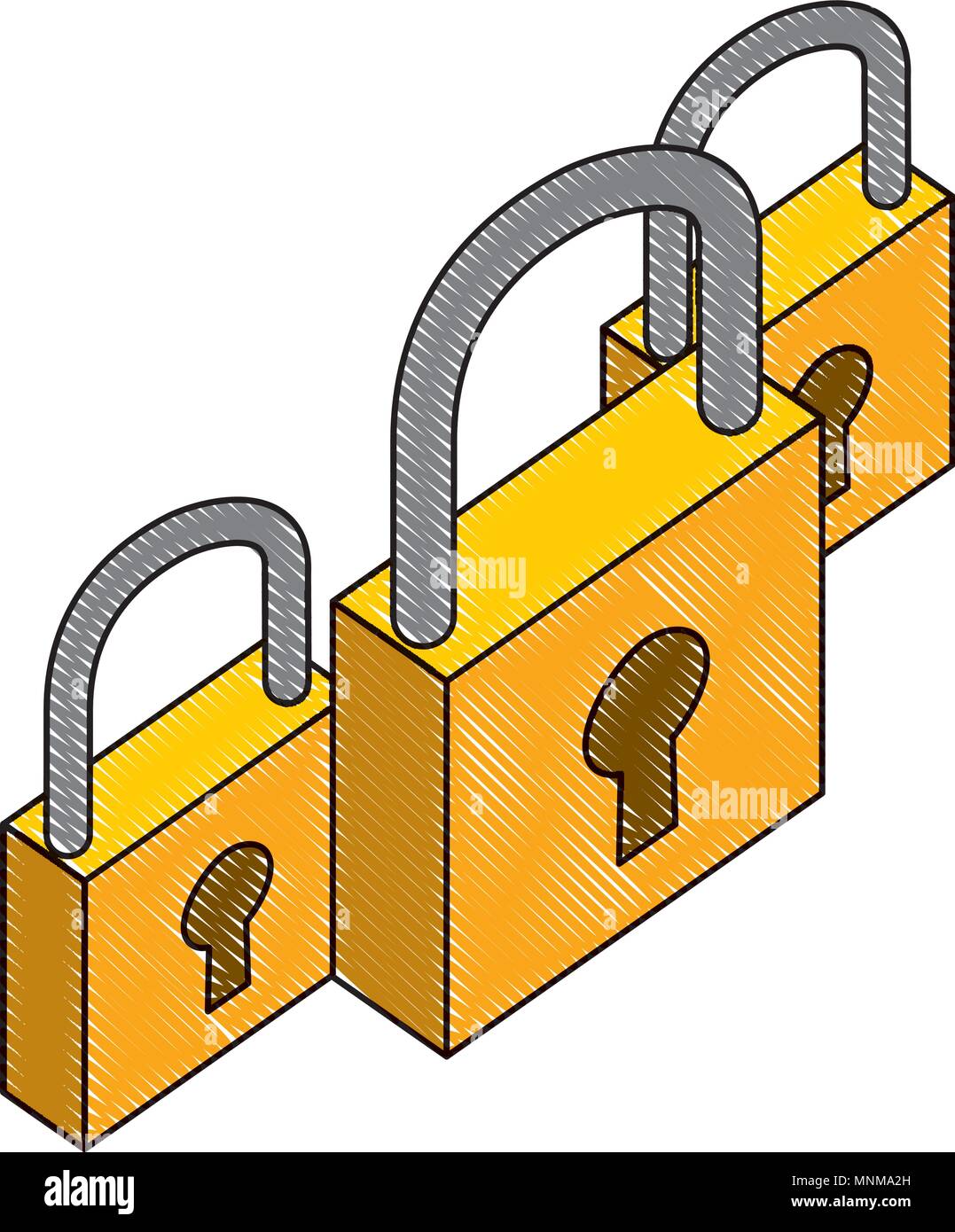 group of safe padlock isometric icon Stock Vector Image & Art - Alamy