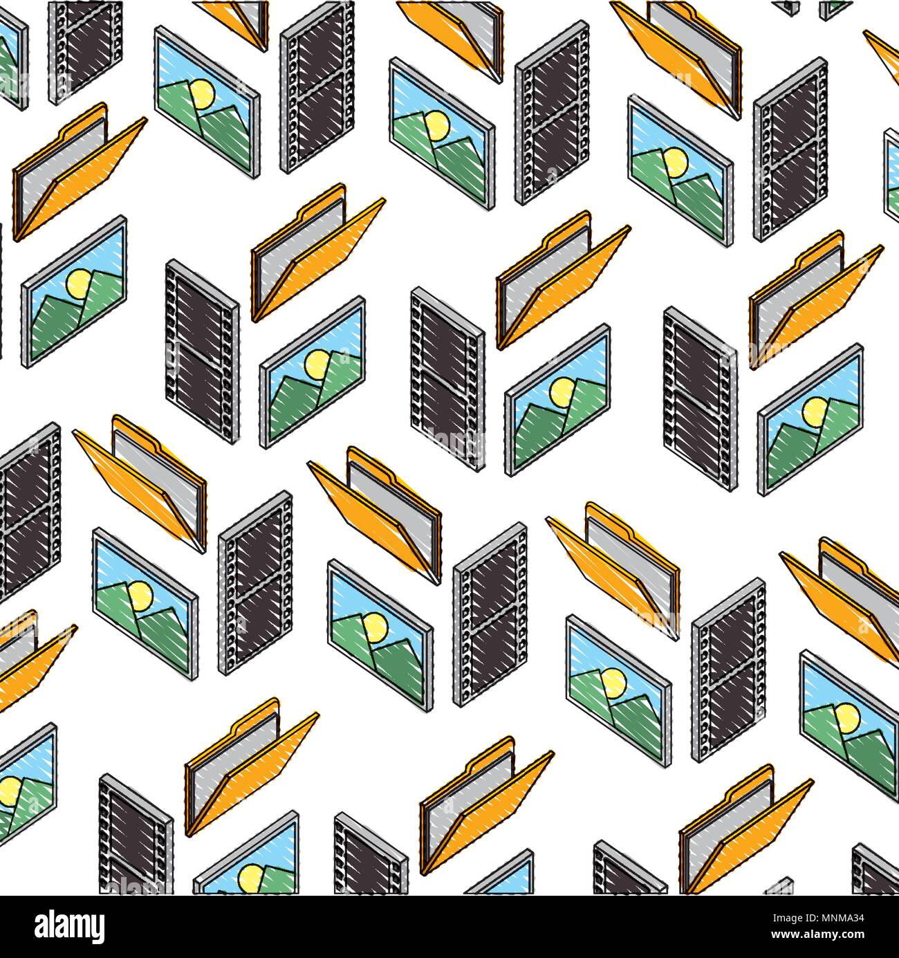 folder document with picture and video files pattern Stock Vector Image ...