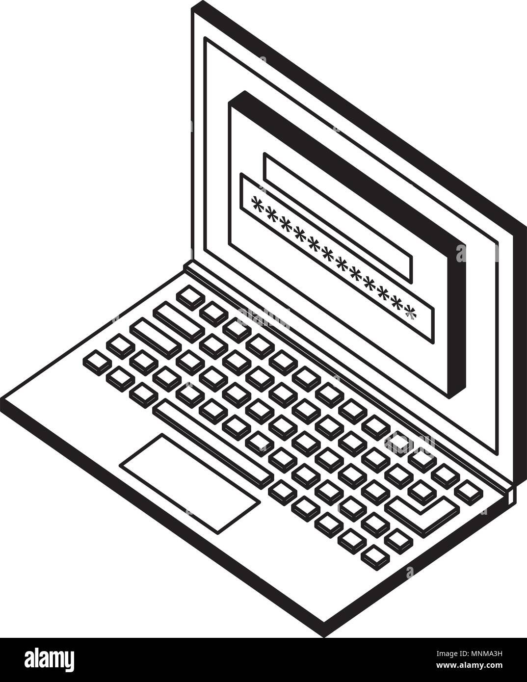 laptop computer with login password isometric icon Stock Vector Image ...