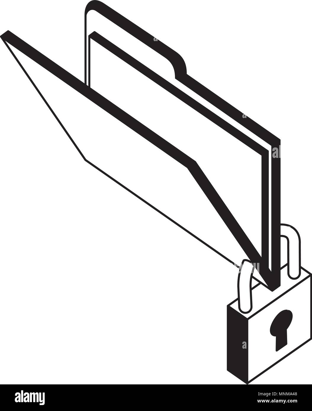 folder document with padlock isometric icon Stock Vector Image & Art ...