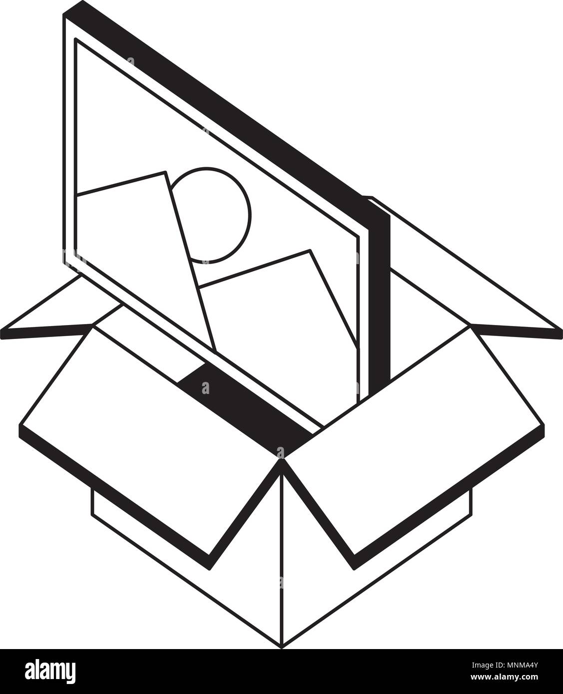 box carton with picture isometric icon Stock Vector Image & Art - Alamy