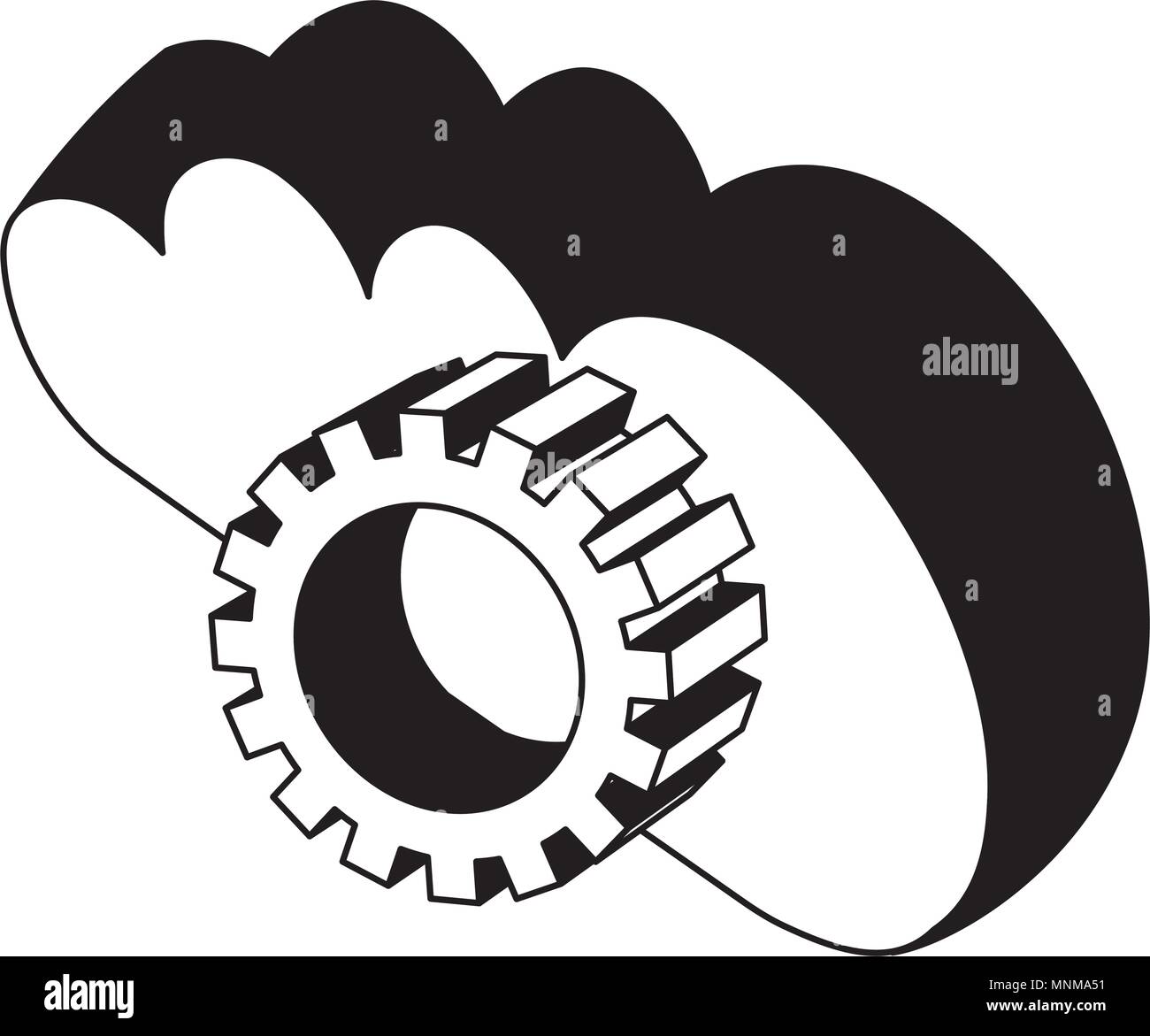 cloud computing with gear isometric icon Stock Vector Image & Art - Alamy
