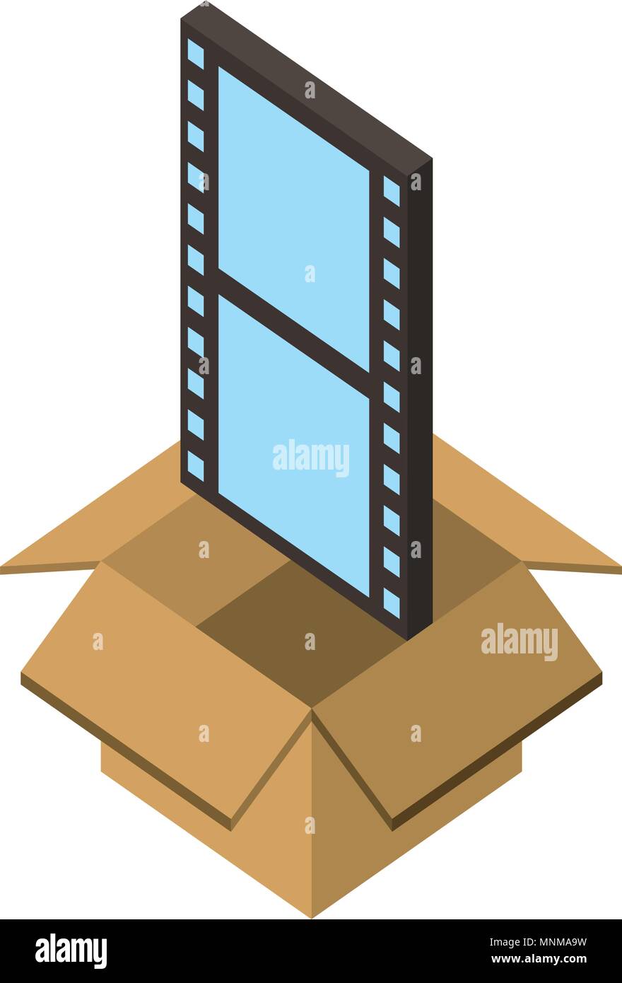 box carton with video format isometric icon Stock Vector Image & Art ...