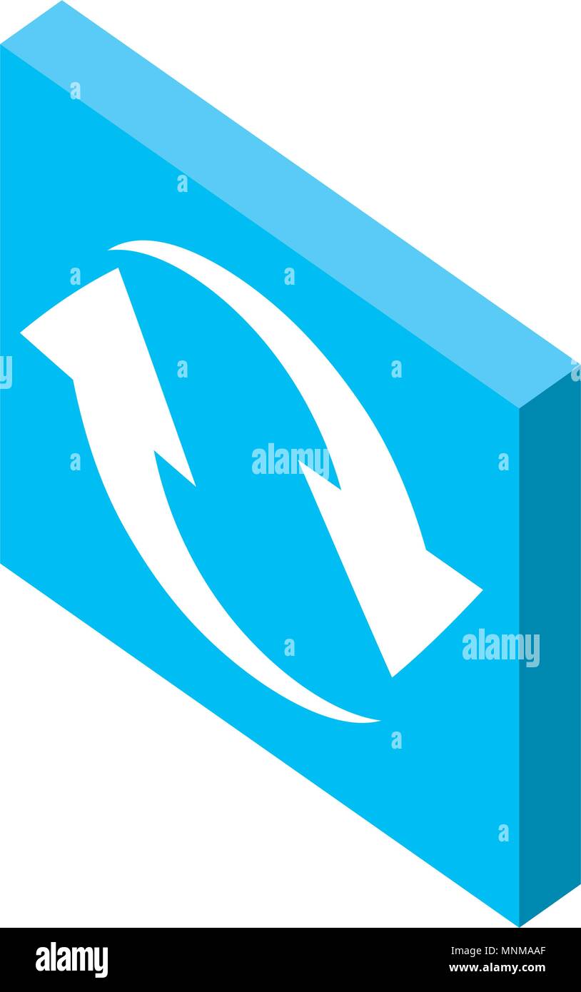 button with reload symbol isometric icon Stock Vector Image & Art - Alamy