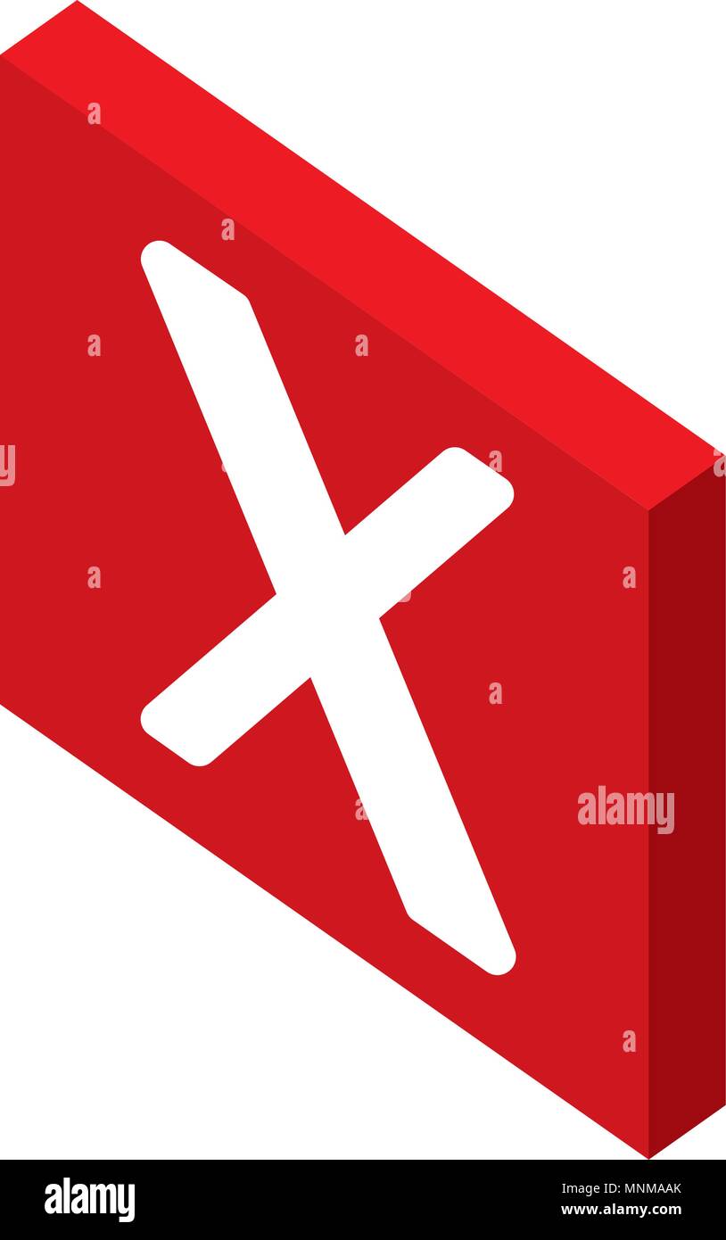 button with disapprove symbol isometric icon Stock Vector Image & Art ...