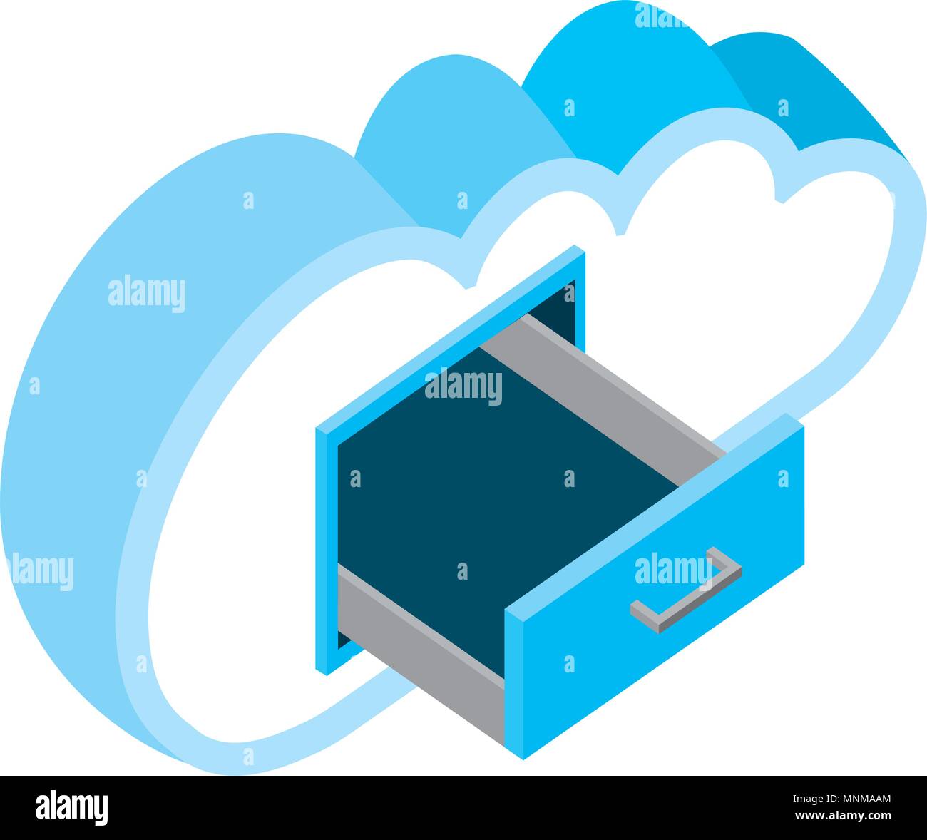 cloud computing with drawer isometric icon Stock Vector Image & Art - Alamy